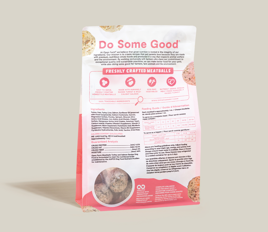 Open Farm Turkey & Salmon Freshly Crafted Meatballs for Dogs - Howell ...